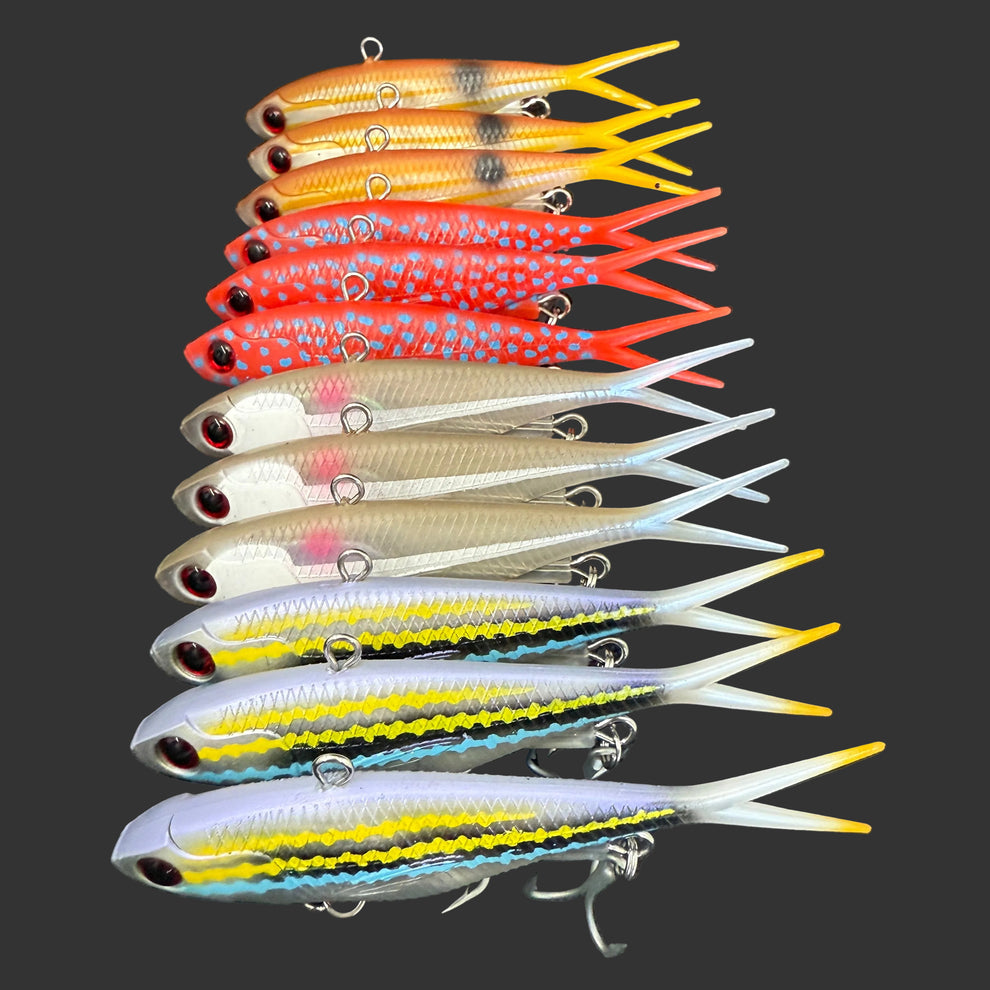 JTBOX 2.0 Tough Vibe Lure Pack – 115mm & 95mm Fishing Lures for Reef ...